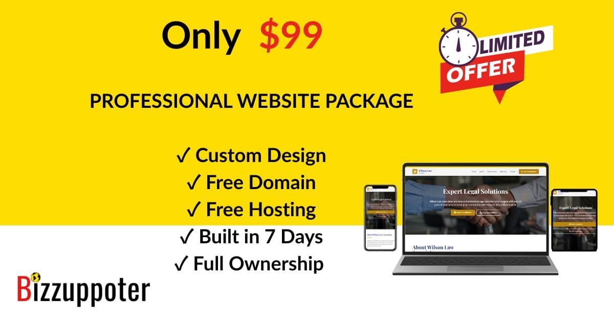 $99 Founder's Offer: Professional Website in 7 Days | Bizzuppoter